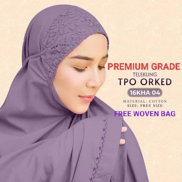 Telekung Premium Cotton Orked n Flair Eshal | Lazada