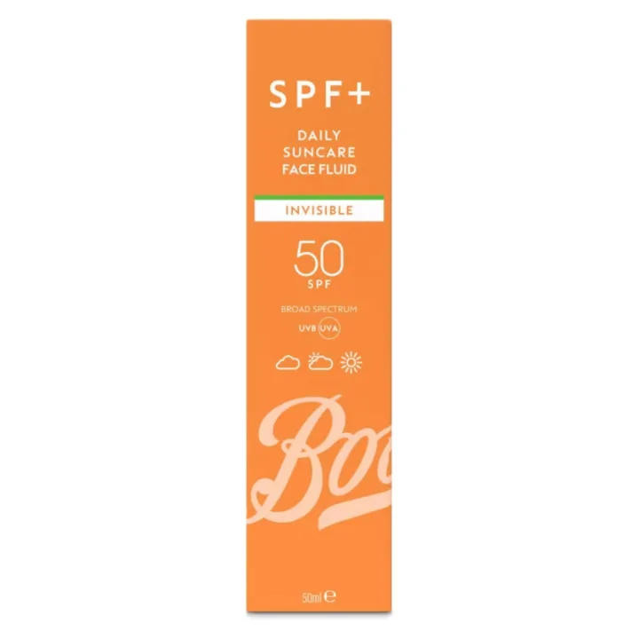 BOOTS SPF+ บู๊ทส์ Spf+ เฟซ ฟลูอิด อินวิซิเบิล Spf50 | Lazada.co.th