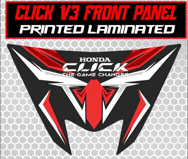 Honda click V3 front panel sticker laminated waterproof | Lazada PH