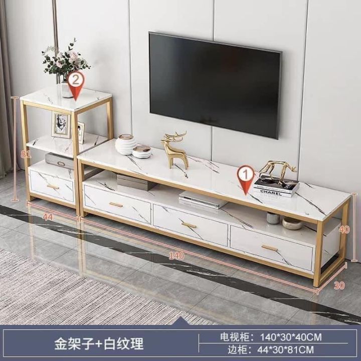 MARBLE inspired TV RACK ONLY WITH DRAWER | Lazada PH