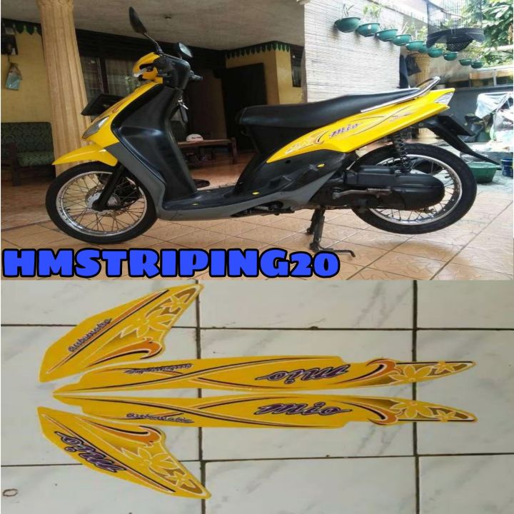 STIKER STRIPING LIS BODY YAMAHA MIO 2005 BODY KUNING ORIGINAL | Lazada ...