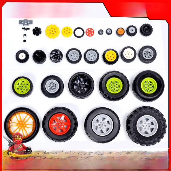 Tech-themeed Lego 9686 Khối Xây Dựng Hạt Nhỏ Lốp Xe Ô Tô Cao Su Phụ ...