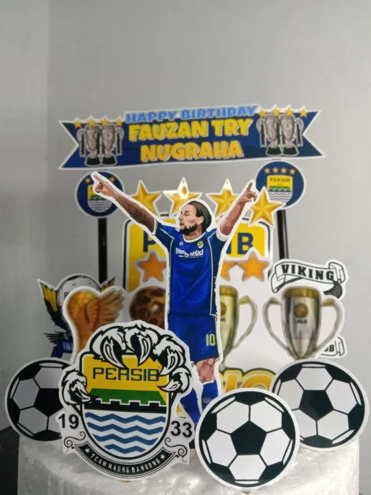 Topper Cake Sepak Bola (Custom Nama) | Lazada Indonesia