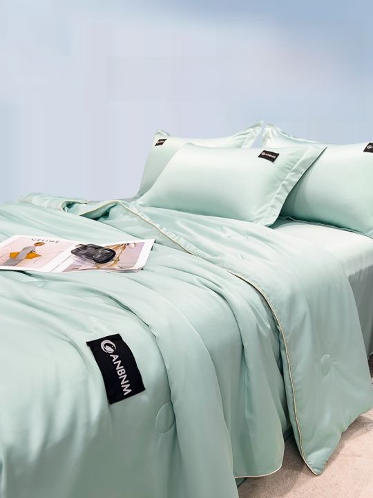 Ice Silk Air Conditioner Summer Quilt Thin Model Washable Four-Piece Set New 2025 Lightweight ...