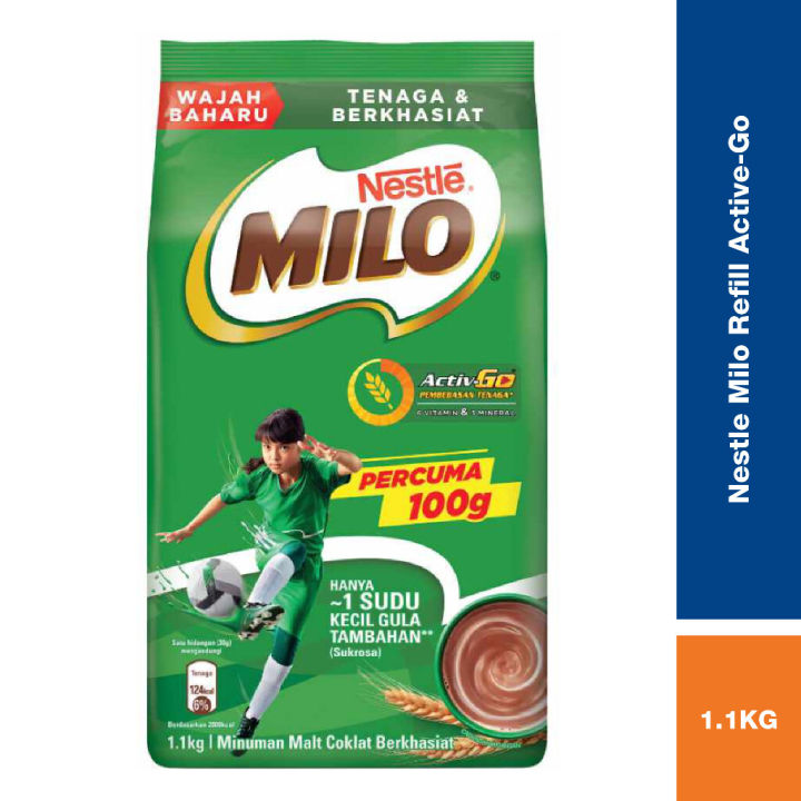 [TKM] Nestle MILO Activ-Go Chocolate Malt 1kg Free 100g (1.1kg) | Lazada