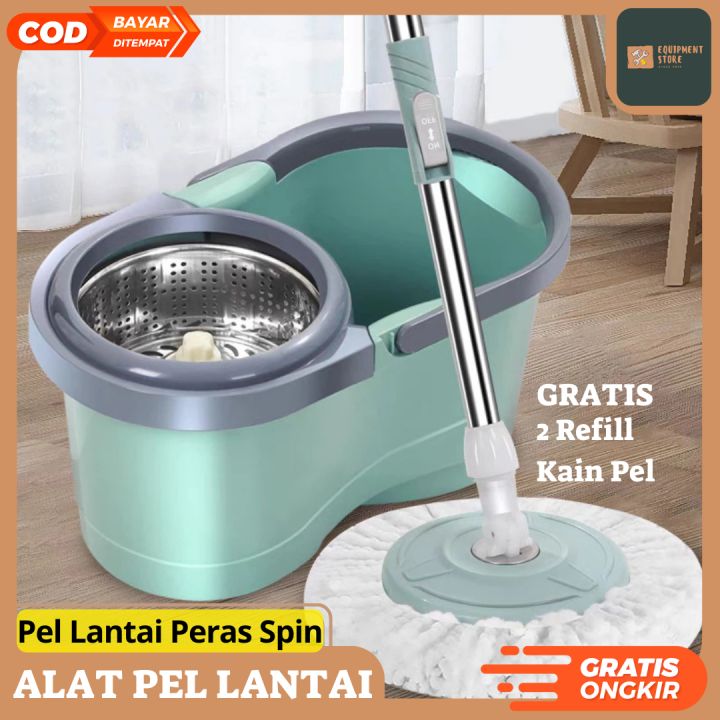 PEL LANTAI PUTAR DENGAN PENGERING PEMBERSIH LANTAI MOP SPIN PUTAR ...