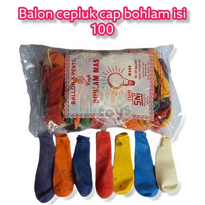 100 pcs balon cepluk cap bohlam kecil dan tebal lokal | Lazada Indonesia