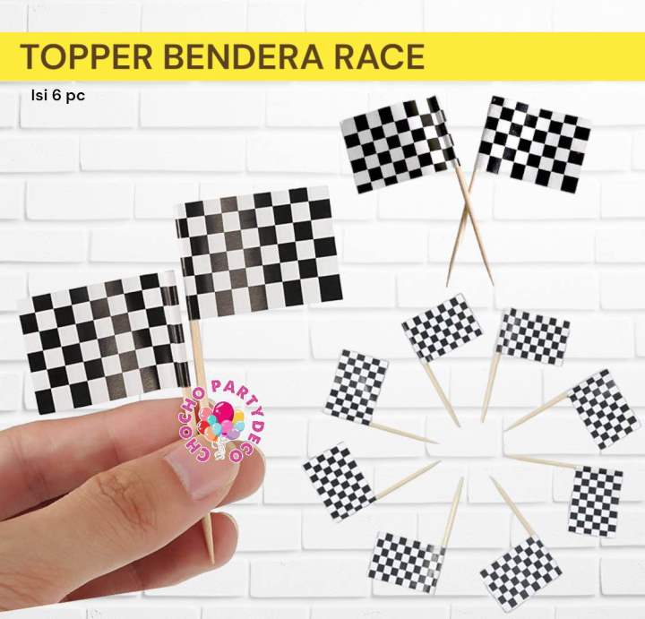 Topper BENDERA HOTWHEELS / Topper Kue Ulang Tahun Mobil Balap Racing ...