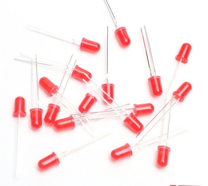 10.Pcs Led 5mm Merah Diffused Untuk Indikator Lampu led indikator clip ...