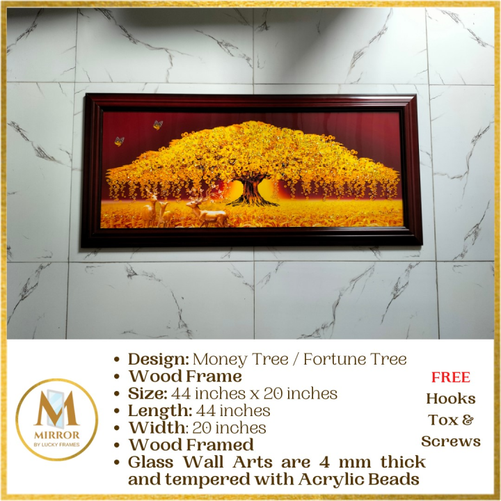 Money Tree Wall Decor Wood Frame 44 inches x 20 inches | Lazada PH