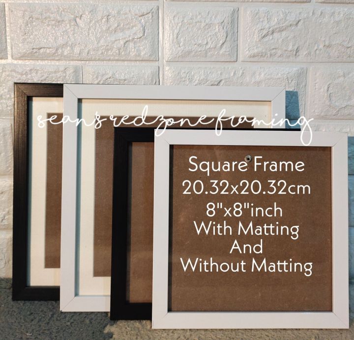 Square Picture Frame 8x8" inch(20.32x20.32cm) with Matting and Without ...