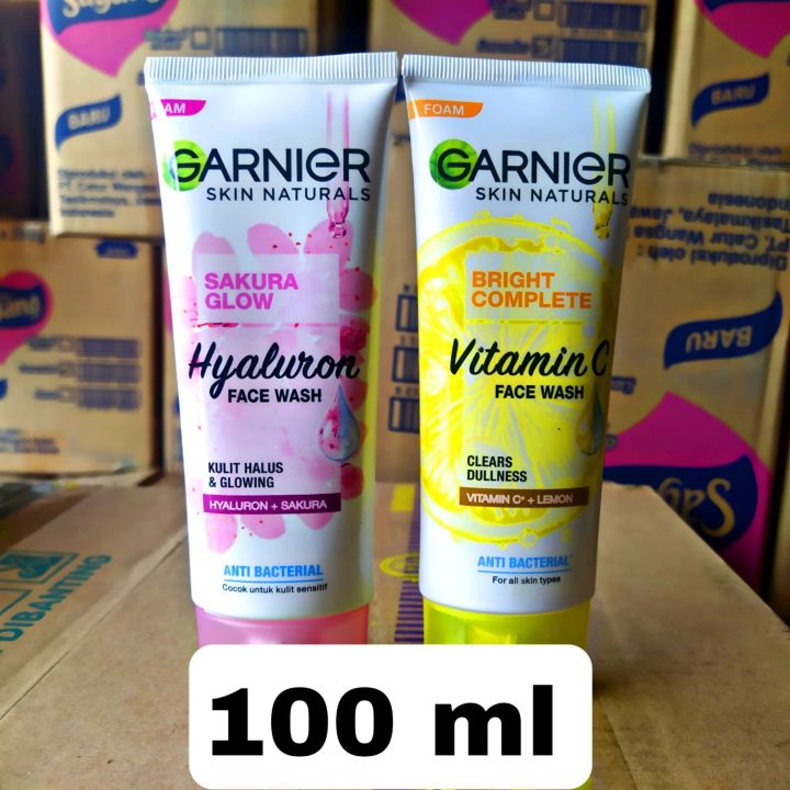 Garnier Bright Complete Face Wash / Sakura Glow Hyaluron Face Wash Foam ... Garnier Bright Complete Face Wash / Sakura Glow Hyaluron Face Wash Foam ...