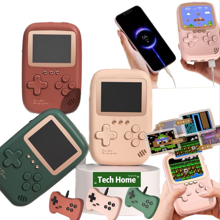 10000mAh Vintage Power Bank with 500 games Game Console (type-C & type ...