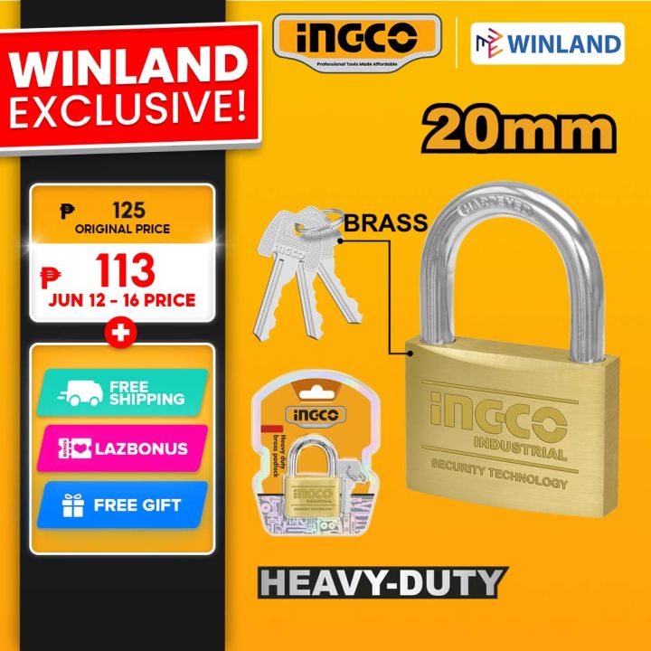 Ingco by Winland Heavy Duty Brass Padlock Pad lock ING-HT | Lazada PH