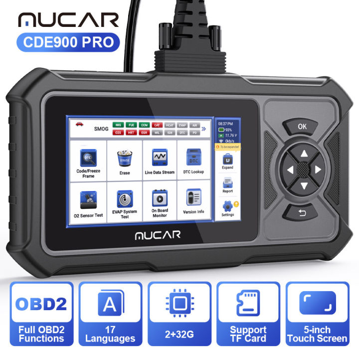 MUCAR CDE900 Pro OBD2 Diagnostic Tool, Full System Diagnosis 28 Maintenance Bi-directional ...