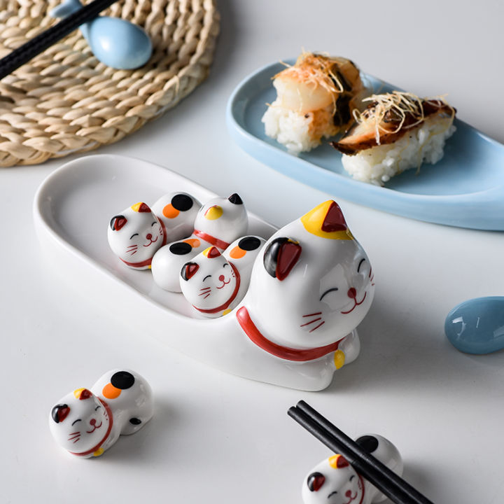 Bộ Đĩa Đựng Thìa Bằng Gốm Sứ Nhật Bản Tinh Tế Dễ Thương Hình Mèo Cá Voi ...