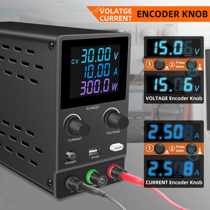 30V 10A DC Power Supply Lab Color Display Adjustable Encoder 60V 5A ...