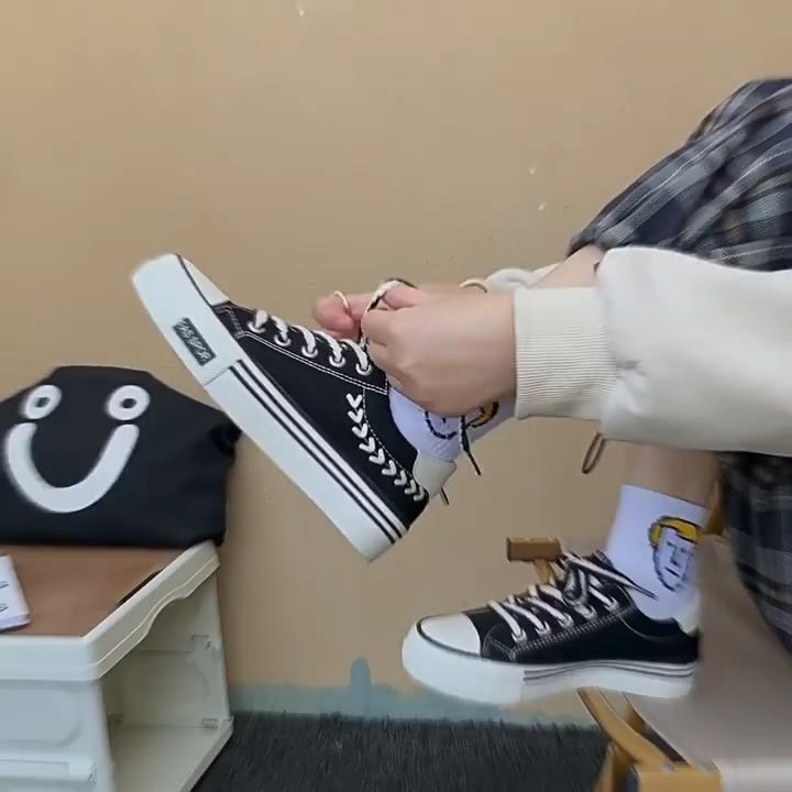 DARANE ใหม่น่ารักรองเท้าหัวโตหญิงเดิมออกแบบเฉพาะรองเท้าสีขาวด้านล่างหนา ...