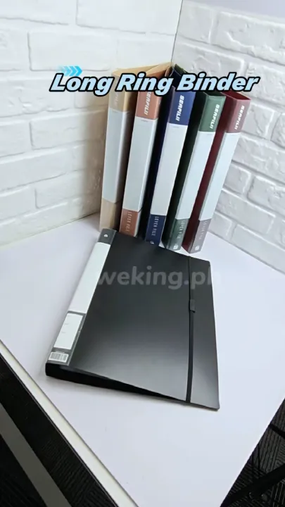 Long Ring Binder with Strap Arch File Folder Paper Organizers Iron ...