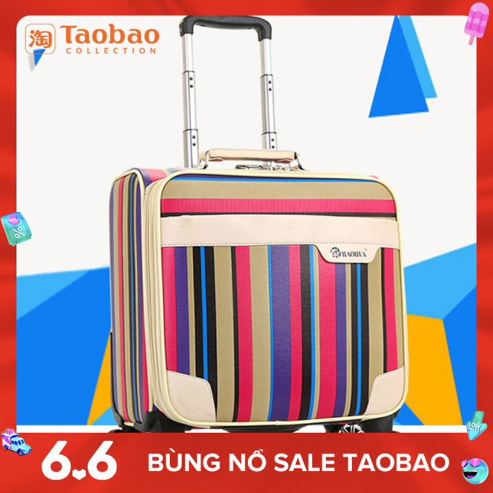 Va Li Kéo 18 Inch Va Li Xách Tay Nữ Tiếp Viên Hàng Không Va Li Nhỏ Kẻ ...