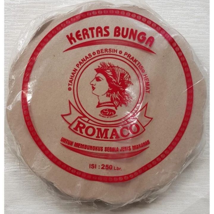 Kertas nasi bunga romaco isi 250 , kertas nasi bulat , kertas nasi ...