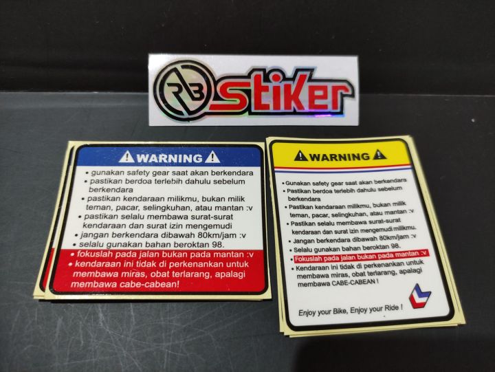 Stiker warning princutt sticker acesoris variasi motor murah keren ...