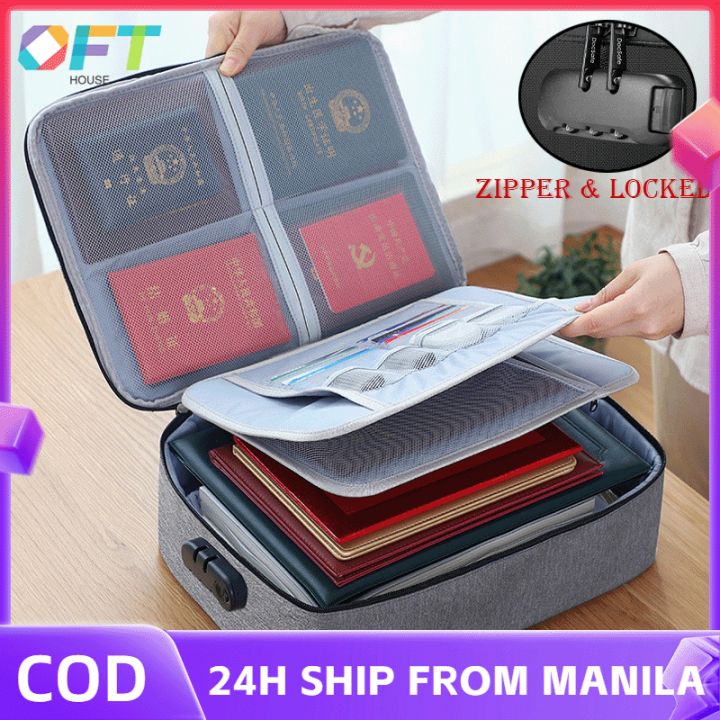 Large Capacity Document Storage Bag Waterproof 3 Layer Document Storage ...
