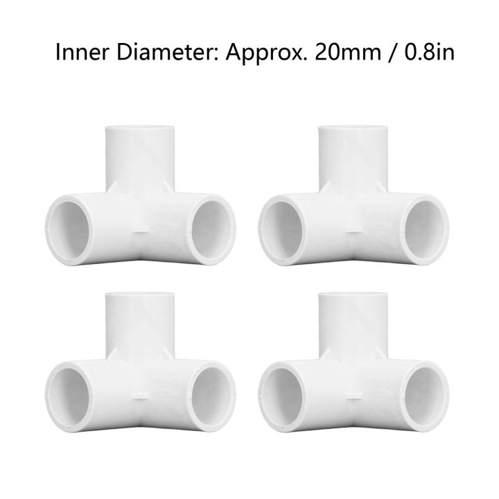 PVC Pipe Connector 3 Way Pipe Fittings PVC Plastic Right Angle Tee ...