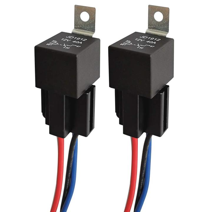 JD1912 Car Relay Harness 12V 40A 4 Pin SPST Harness Sockets with Color ...