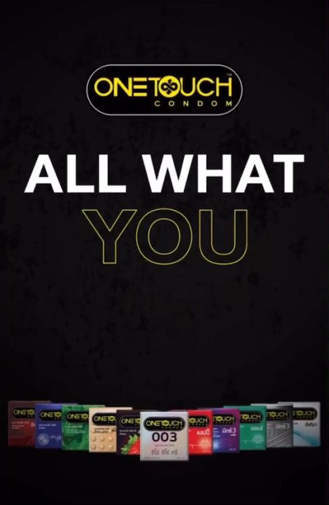 ถุงยางรุ่นสุดจัด ONETOUCH รุ่น MIX 3 PLUS 52 mm ผนังไม่ขนาน มีปุ่ม มี ...