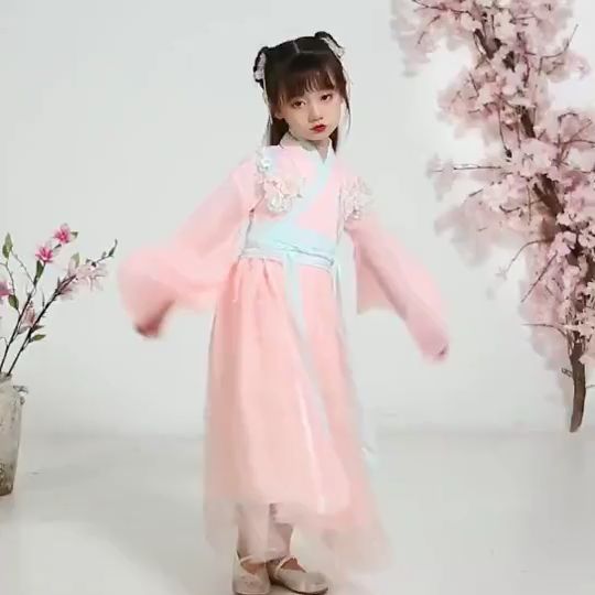Ancient Chinese Costume Child Kid Fairy Dress Cosplay Hanfu Folk Dance ...
