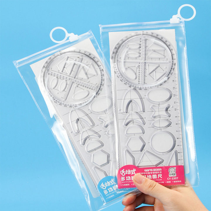 Multifunctional Geometric Rulers Set, 3 Packs Clear Stencils for ...