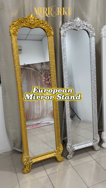 MIRRORKU European Cermin Kahwin Berdiri Panjang Estetik Mirror Stand ...