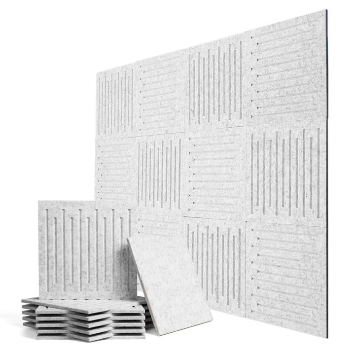 BEIYIN 12 Pcs Acoustic Wall Panels Sound Absorbing Soundproof Wall ...