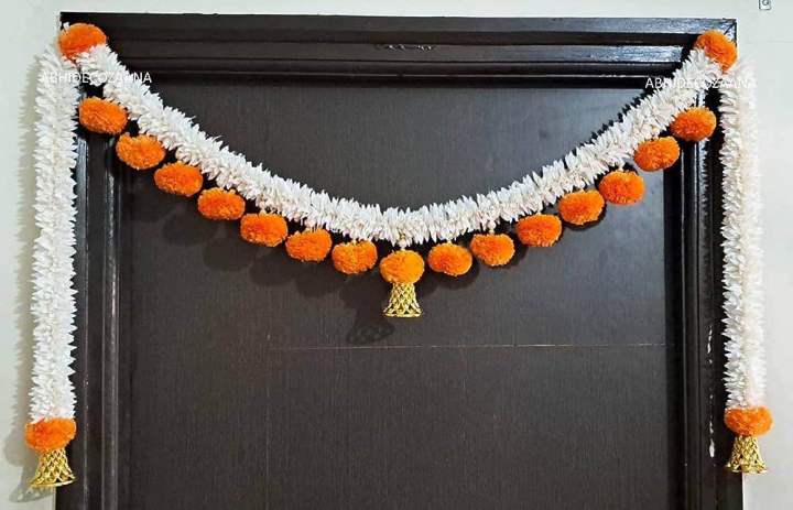 **fast delivery** Ganpati Marigold Bandarwar single toran gate hanging ...