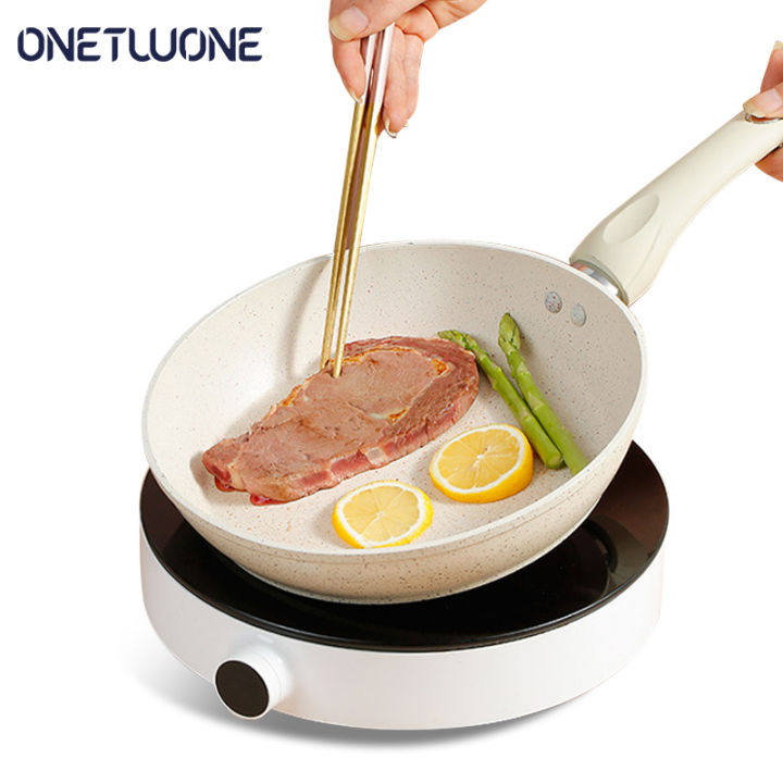 Onetwone 24/28cm Nonstick Frying Pan flat cooking pot gas and induction ...