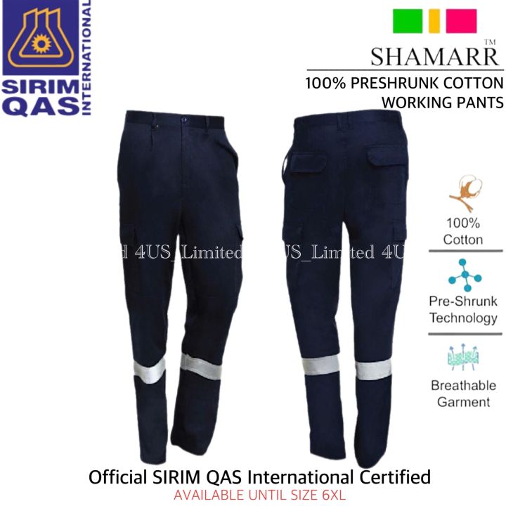 SHAMARR 100% PRESHRUNK COTTON HEAVY DUTY MULTIPOCKET WITH REFLECTIVE ...