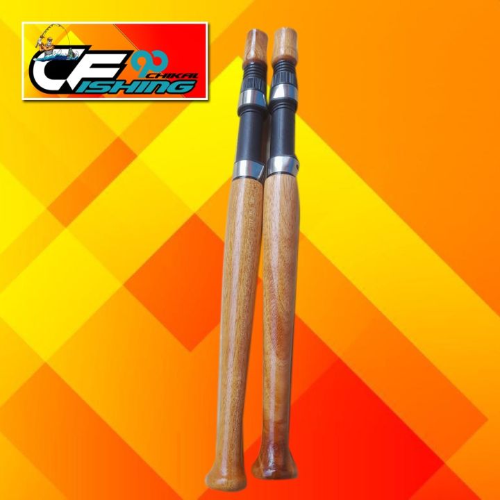 Gagang Joran Pancing Kayu Panjang 35 Cm Terpasang Reel seat 16 | Lazada ...