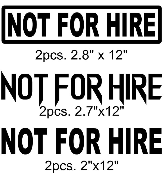 NOT FOR HIRE STICKER DECALS | Lazada PH