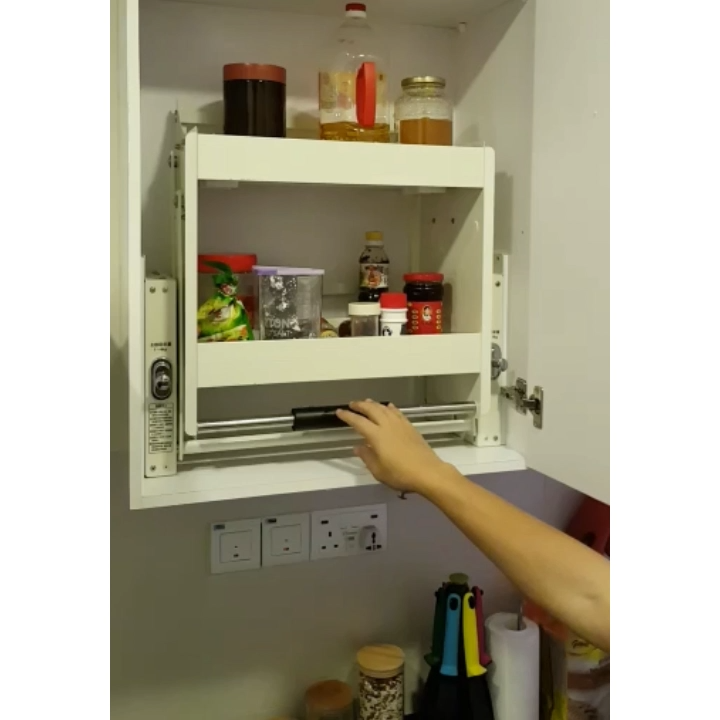 Kitchen Pull Down Plate Rack / Storage Rack / SUS 304 Stainless Steel ...