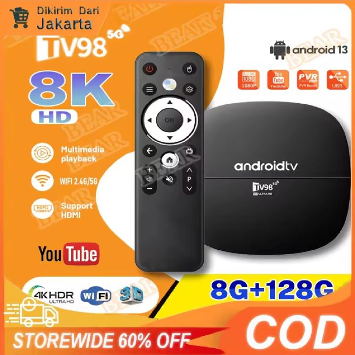 Smart Tv Box Android 14 X-97 x98 Garansi 2 Tahun pabrik 3d full hd Set | Lazada Indonesia