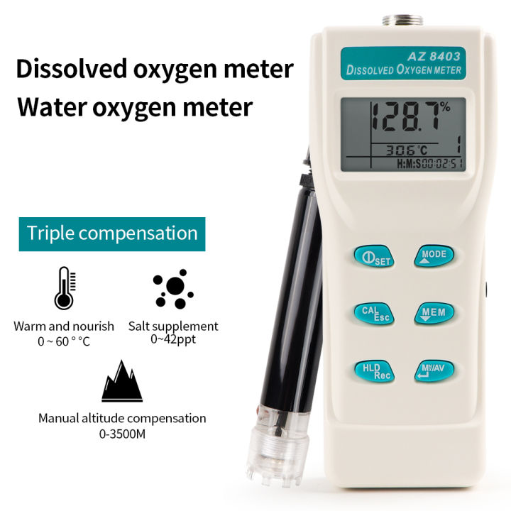 AZ8403 Dissolved Oxygen Meter Portable Water Oxygen Tester Water ...