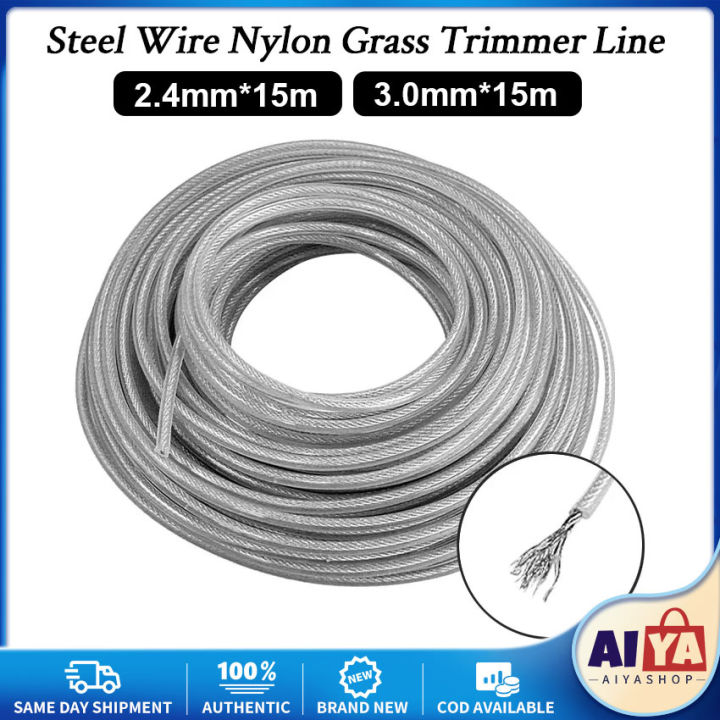 ★Same Day Shipping★ 15M Steel Trimmer Line Brush Cutter Trimmer Rope ...