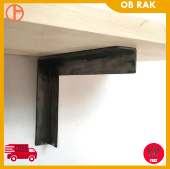 rak besi siku penyangga ambalan dinding tebal siku 3cm | Lazada Indonesia