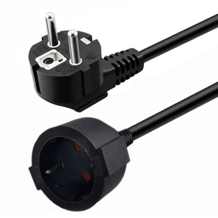 EU Power Extension Cord Euro CEE7 Schuko Mains Power Extension Cable ...