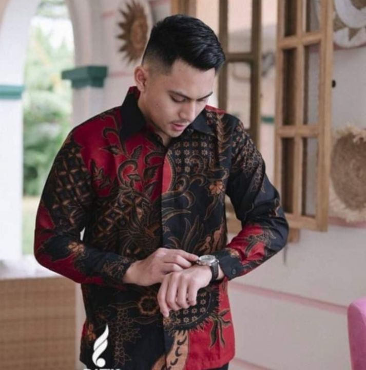 baju batik pria legan panjang kemeja batik pria pakaian batik pria atasan batik pria | Lazada ...
