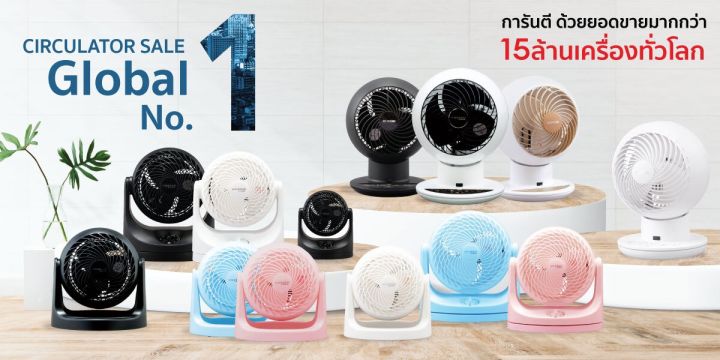 พัดลมหมุนเวียนอากาศ พัดลมตั้งโต๊ะ ไอริส โอยามะ IRIS OHYAMA WOOZOO รุ่น PCF-SC15T Wood Matt ...