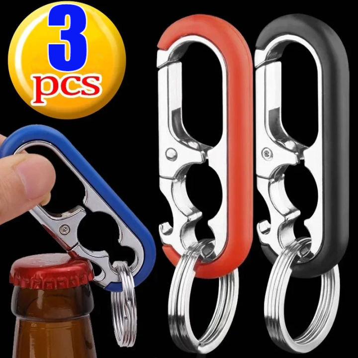 3pcs Bottle Opener Keychain Multifunctional Portable Metal Key Holder ...
