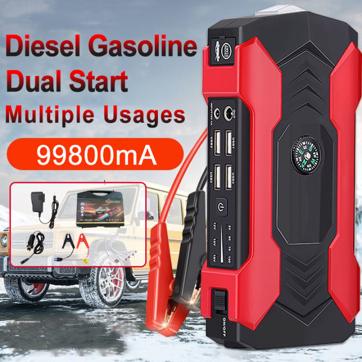 99800mAh Multi-Function 12V Car Jump Starter Emergency Power Bank ...