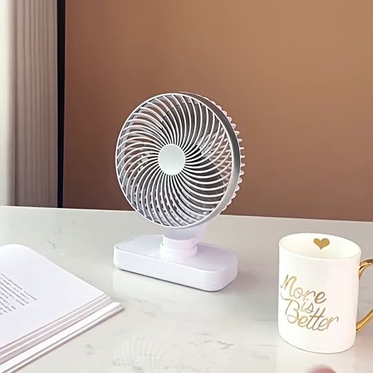 New USB Rechargeable Mini Desk Fan with Auto Rotatable Head, Multi ...